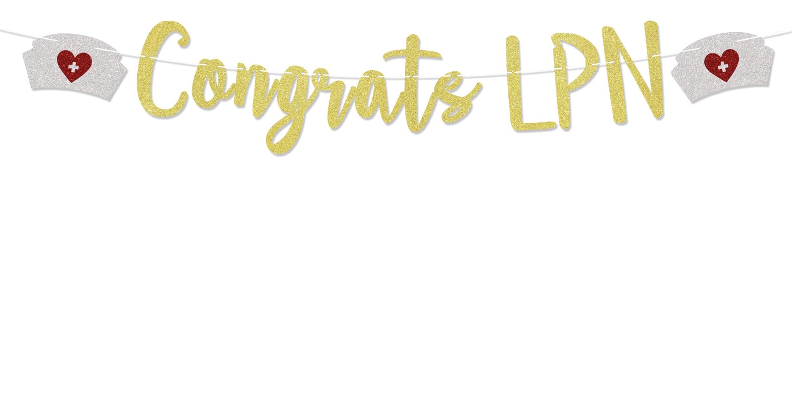 Congrats LPN Banner, Nursing School Survivor Bunting Banner, Congrats Nurse Banner, Nurse School Graduation Party Decorations Gold Glitter