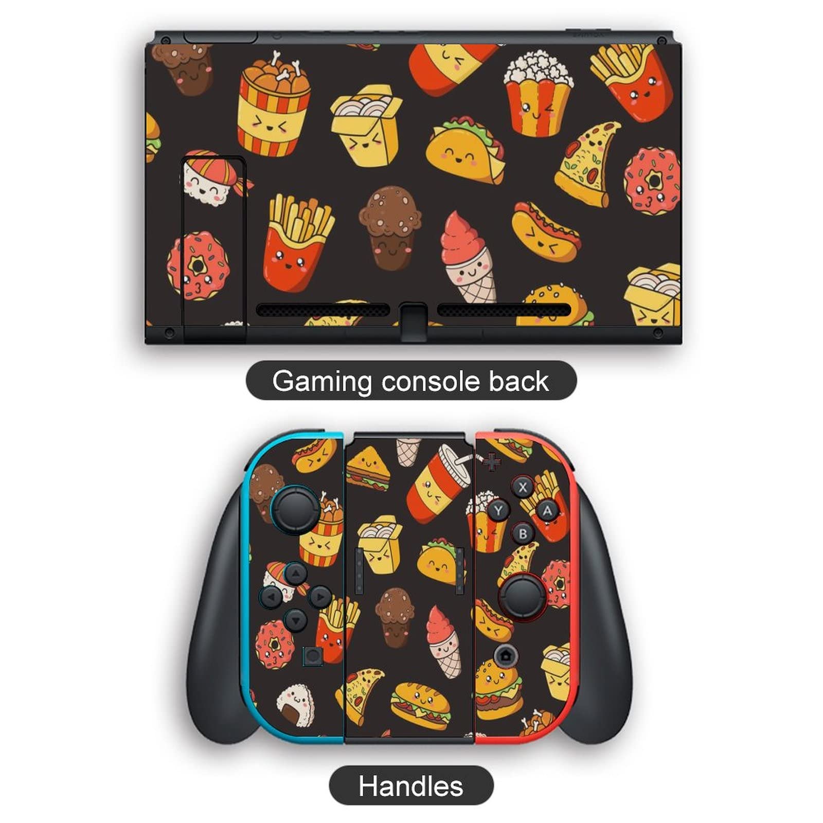 Comic Fast Food Switch Skin Sticker Full Wrap Cover Decal Protective Film Sticker for Switch