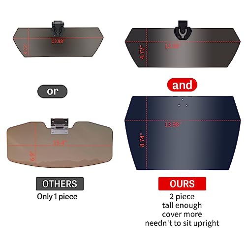 FreeAgain Upgrade UTV Sun Visor fit for Polaris Ranger RZR 1000 XP Ranger General Turbo Can am Defender Maverick X3 Kawasaki Mule Pioneer 1000,1.25β-2β Roll Bar Cage Windshield