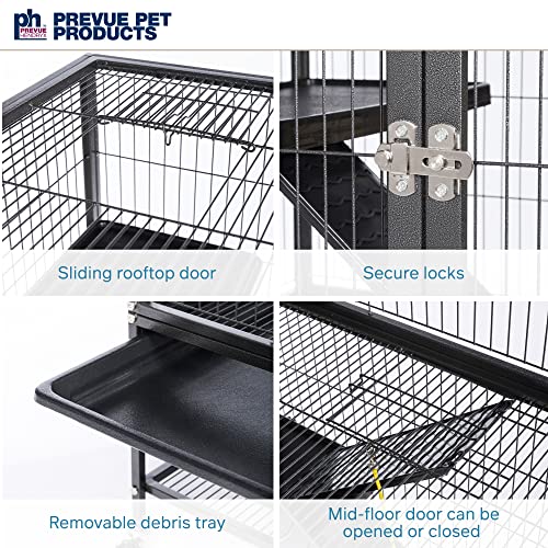 Prevue Pet Products 485 Feisty Ferret Home with Stand, Black Hammertone