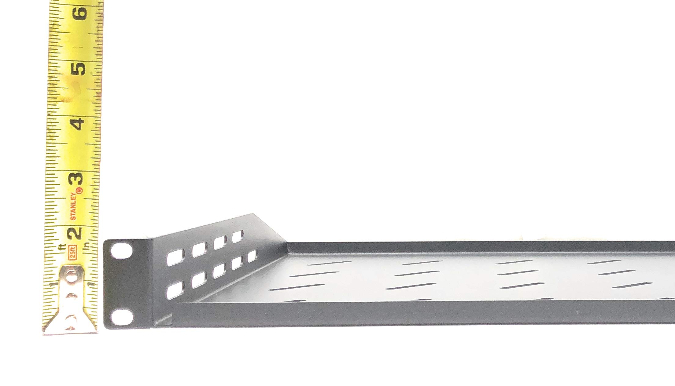 KENUCO Vented Cantilever Universal Rack Shelf, 13.7" Deep, for 19” equipment racks. Heavy-Duty 1.2mm Cold Rolled Steel, 60lbs Capacity (White 1U x 13.7'')