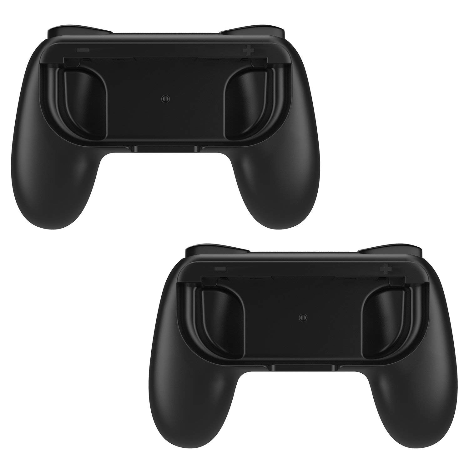 Beastron Comfort Grips Compatible with Nintendo Switch Joy Cons, Sweat-Resistant Handles, 4 Pack, Black, Red & Blue (MATTE FINISH)