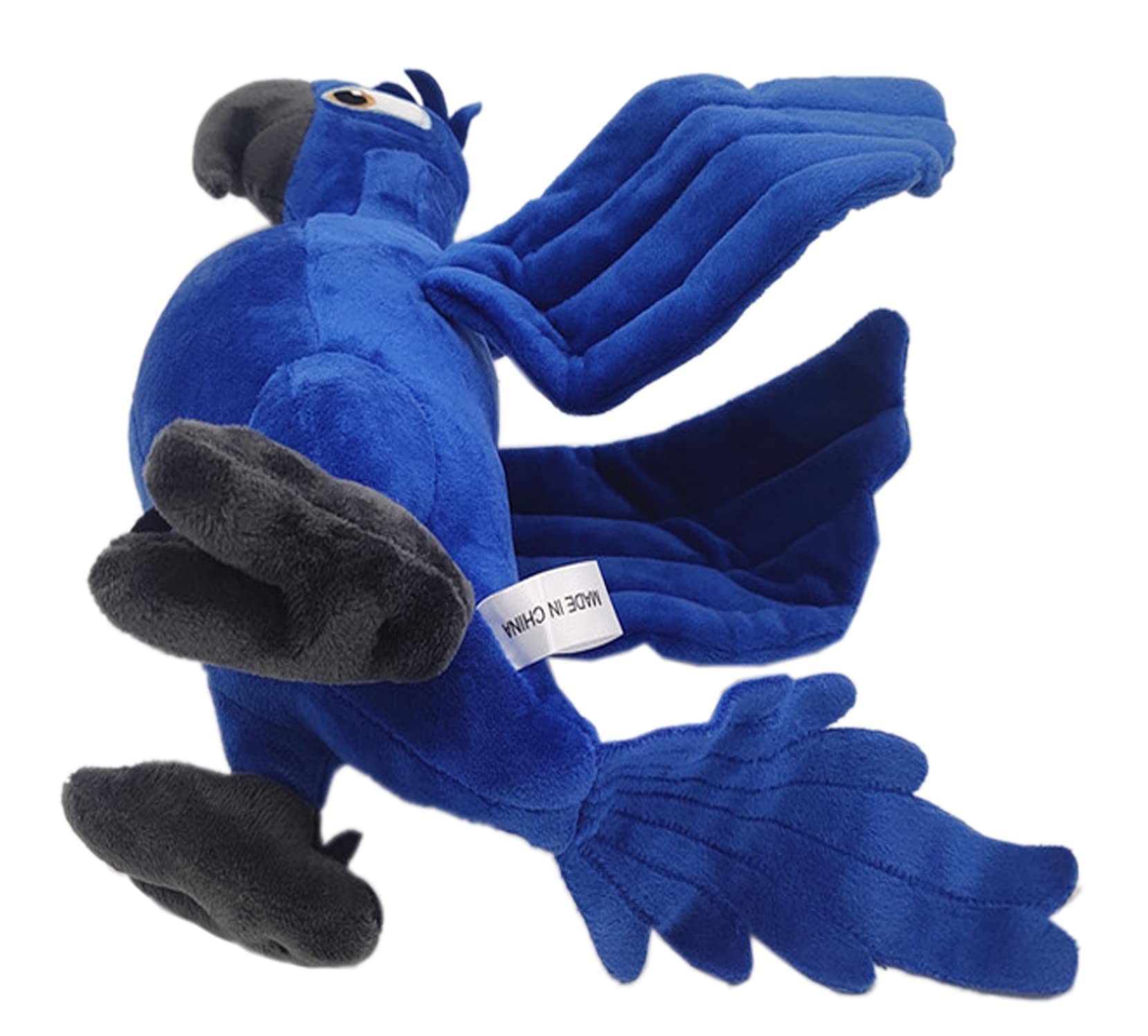 MUAQUATA Blue Parrot with Flower Stuffed Animal Plush Toy (Dark Blue Parrot with Scarf)