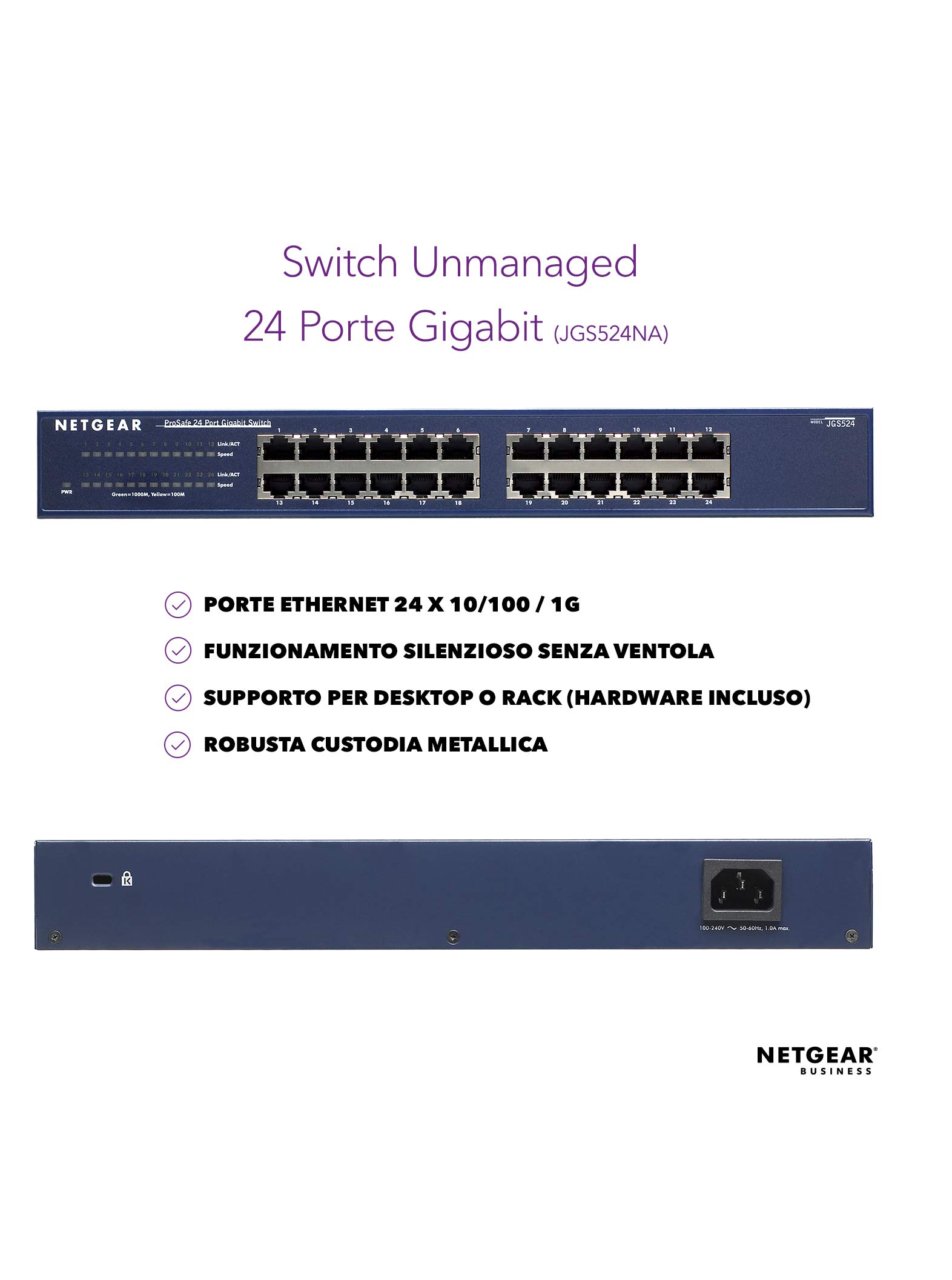 Netgear JGS524 ProSafe 24 Port Gigabit Ethernet Desktop Switch
