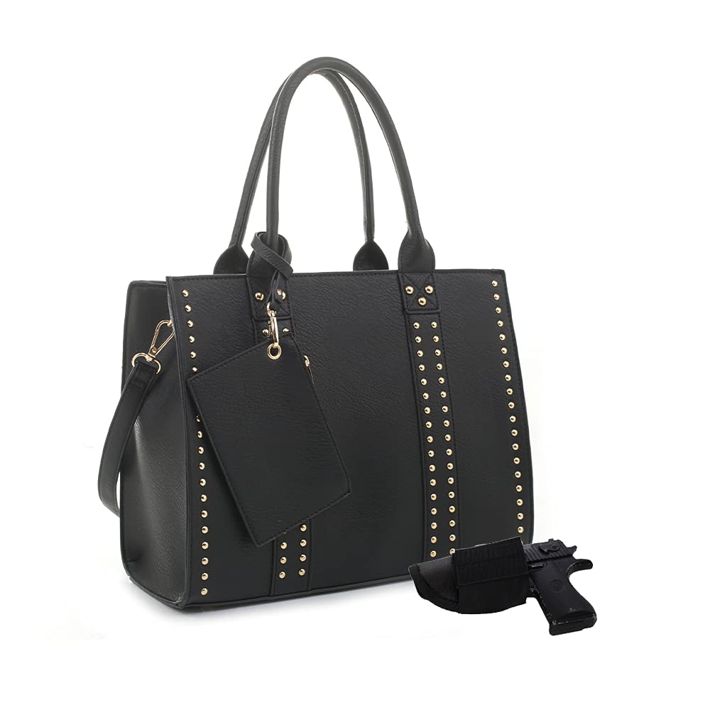 JESSIE & JAMES Concealed Carry Satchel Purse, Top Handle CCW Handbag with Shoulder Strap