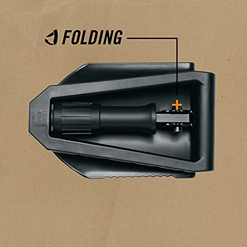 Gerber Gear E-Tool Folding Spade - Serrated Edge - Survival Gear and Equipment - Black