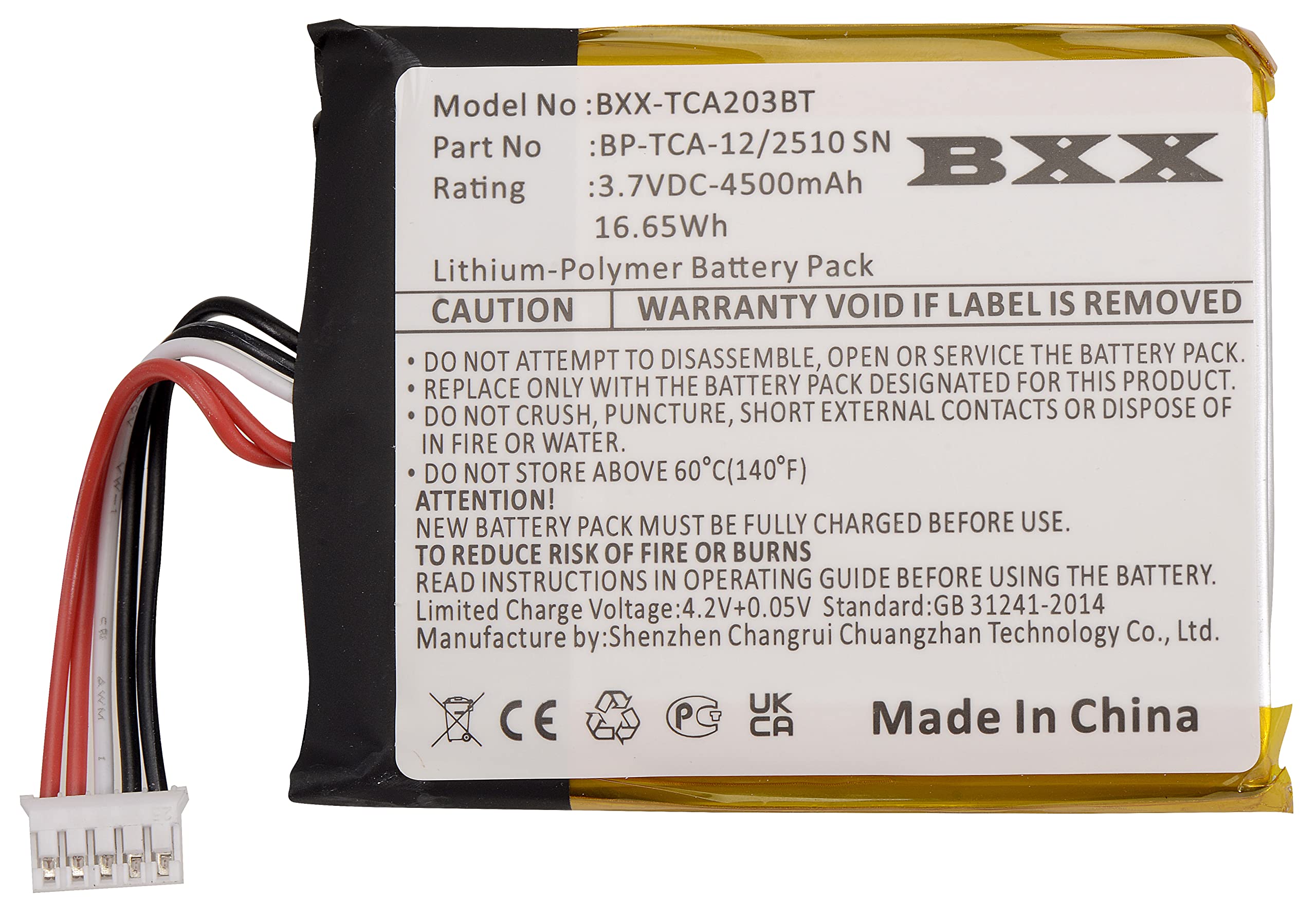 BXX Replacement Battery for Technicolor BP-TCA-12/2510 SN, TCA203, TCA203COMG 4500mAh 3.7V