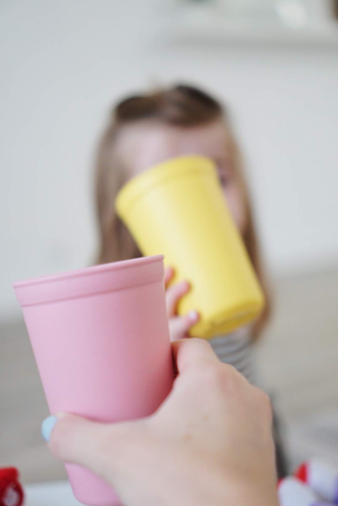 Re-Play Made in USA 10 Oz. Open Cups for Toddlers, Set of 3 - Reusable and Stackable Toddler Cups for Easy Storage - Dishwasher/Microwave Safe Kids Plastic Cups, 4.75" x 3.25", Fall