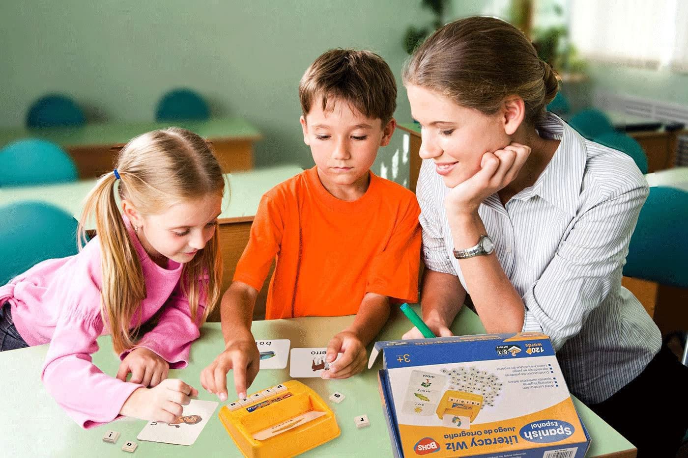 BOHS Spanish and English Literacy Wiz Game - Preschool Language Learning Educational Toys