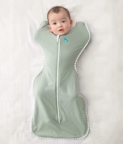 Love to Dream Swaddle UP Self-Soothing Sleep Sack 8-13 lbs., Lightweight Spring Swaddle for Dramatically Better Sleep, Snug Fit Calms Startle Reflex, 0.2TOG, Olive, Small