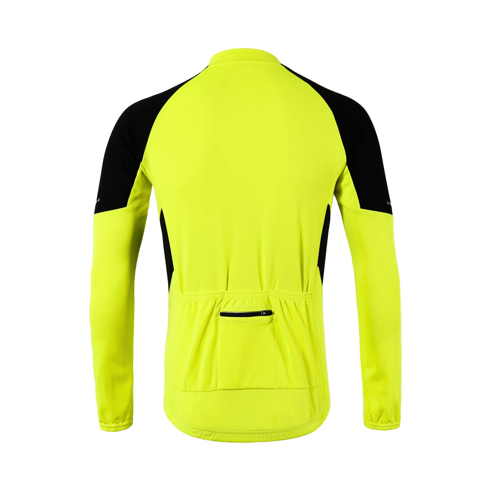 BERGRISAR Cycling Jersey Mens Long Sleeves Mountain Bike Shirts with Zipper Pockets Yellow Size Medium