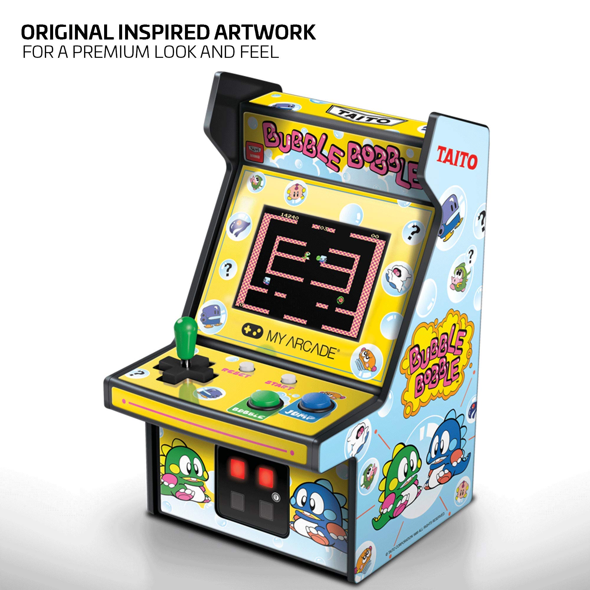 My Arcade Micro Player Mini Arcade Machines: Bubble Bobble and Ms. Pac-Man Video Games, Fully Playable, 6.75 Inch Collectibles, Color Displays, Speakers, Volume Buttons, Headphone Jacks - Electronic Games