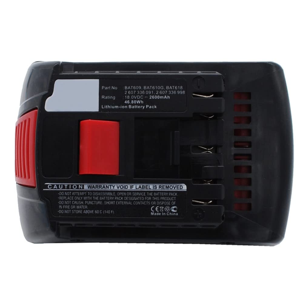 Synergy Digital Power Tool Battery, Compatible with Bosch 3601H61S10 Power Tool, (Li-ion, 18V, 2600mAh) Ultra High Capacity, Replacement for Bosch 2 607 336 091, 2 607 336 092, 2 607 336 169 Battery