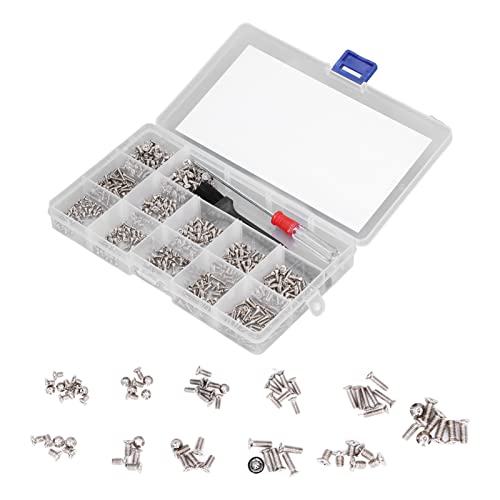 Computer Screw Assortment, Computer Screws Kit Standard Metric Tight Even Threads Replacement for Notebook for Serviceman(Silver)