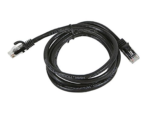 Monoprice Flexboot Cat6 Ethernet Patch Cable - Network Internet Cord - RJ45, Stranded, 550Mhz, UTP, Pure Bare Copper Wire, 24AWG, 5ft, Black