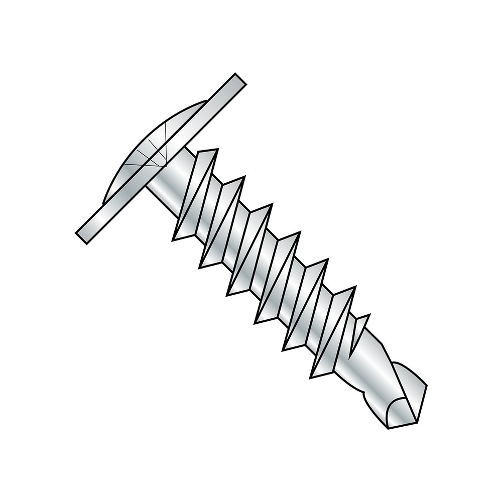 Small Parts 0810KPM Steel Self-Drilling Screw, Zinc Plated Finish, Modified Truss Head, Phillips Drive, #2 Drill Point, #8-18 Thread Size, 5/8" Length (Pack of 100)