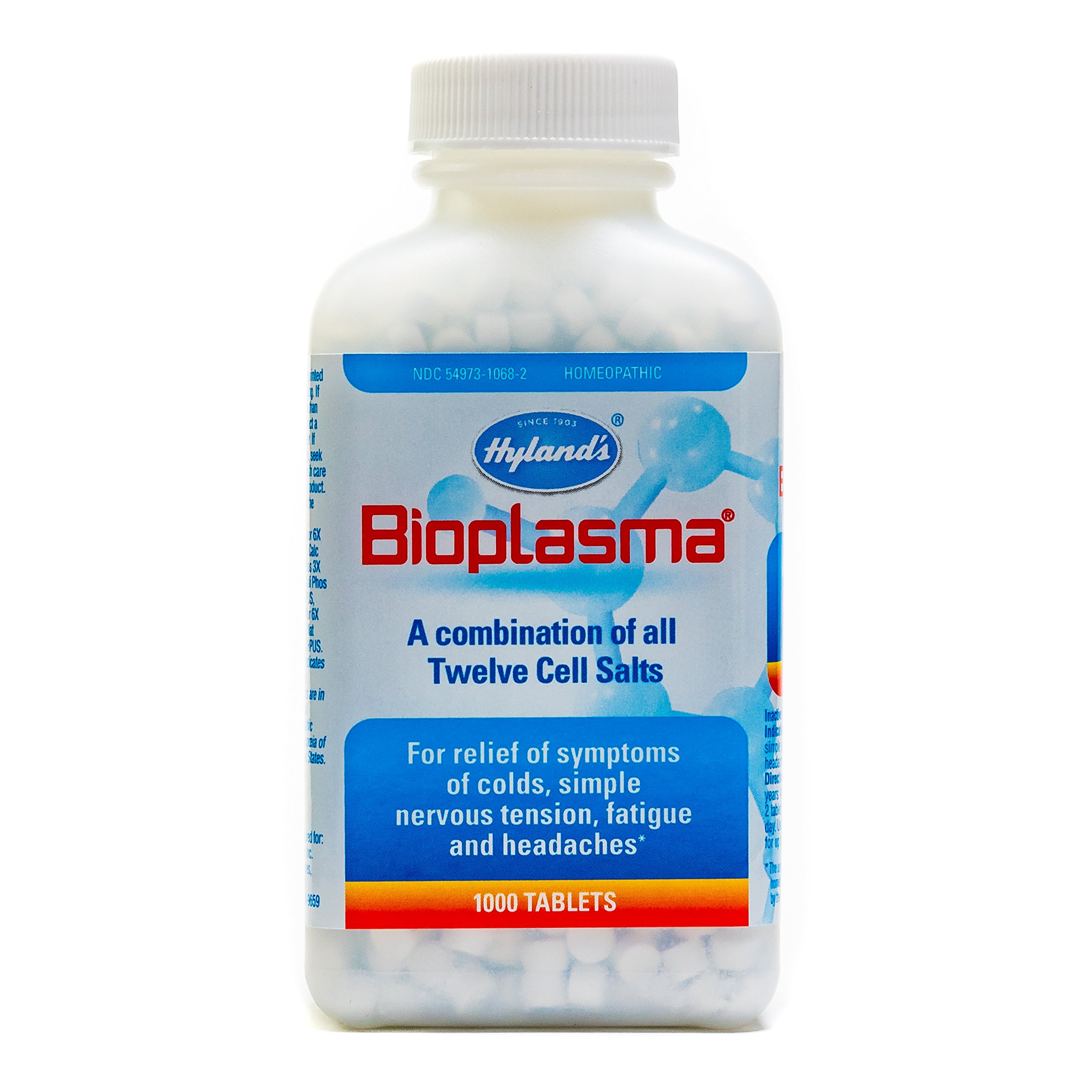 Bioplasma Cell Salts Tablets by Hyland's, Natural Homeopathic Combination of Cell Salts Vital to Cellular Function, 1000 Count