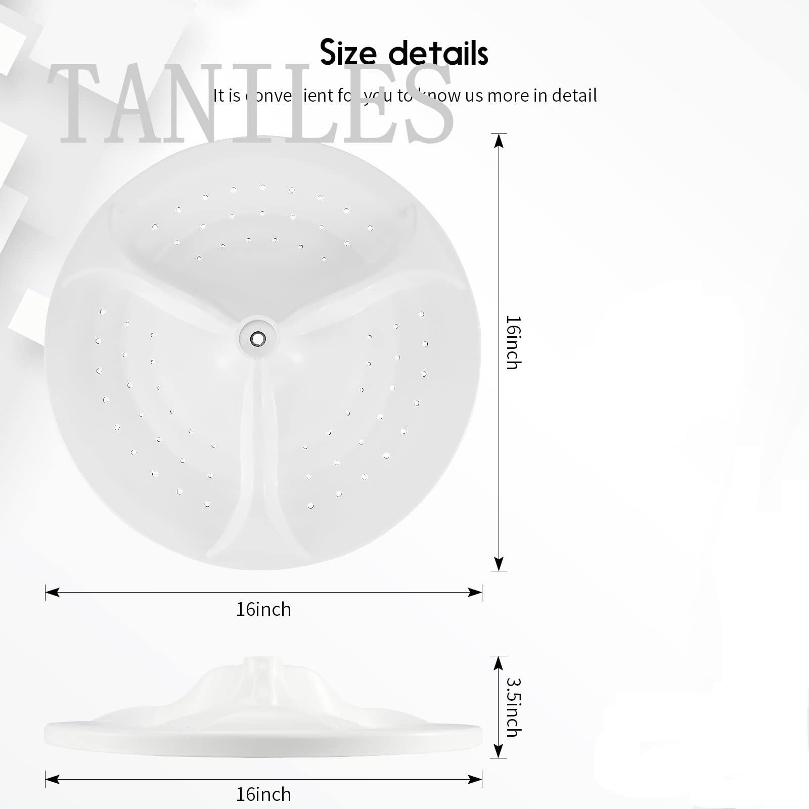 TANILES Replace W10752283 Washplate Compatible with Whirlpool Washer w10609476, w10834890, ps10064549, wtw5000dw1