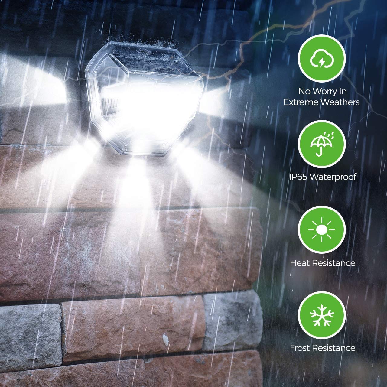 InPoTo Solar Lights Outdoor, Solar Motion Sensor Lights Outdoor , 40 LEDs 2-in-1 Solar Powered LED Wall Lights, IP67 Waterproof Security Lights for Home ,Garden ,Backyard, Front Door Use