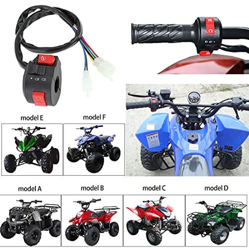 FVRITO Left Starter Kill Light Switch Ignition Key Switch Spark Plug for 50cc 70cc 90cc 110cc 125cc TaoTao RoKeta Coolster Roketa Sunl RPS ICEbear JCL Yamoto Jetmoto Kazuma Chinese ATV Quad 4 Wheeler