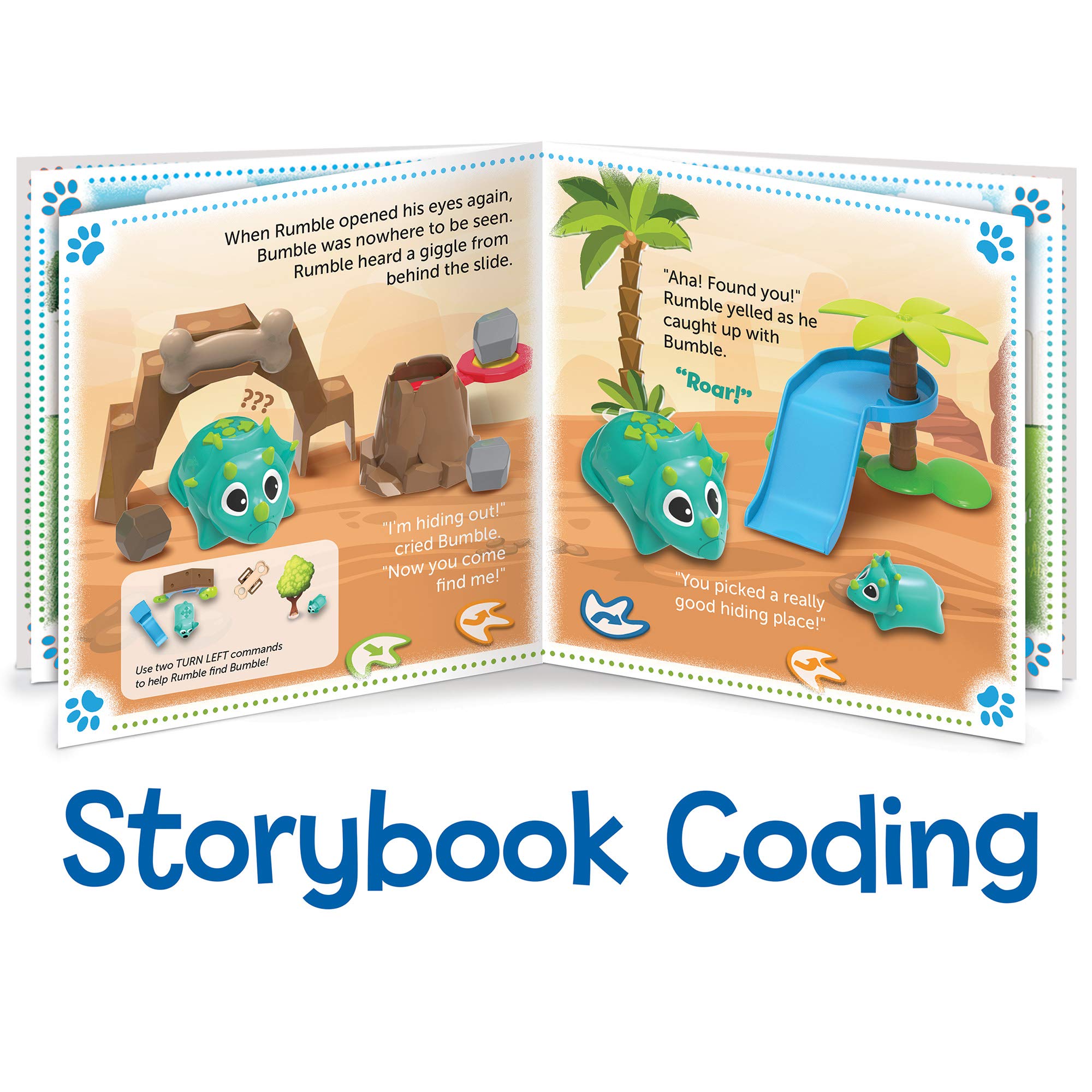 Learning Resources Coding Critters Rumble & Bumble - 23 Pieces, Ages 4+, Educational Learning Games, Screen-Free Early Coding Toy For Kids, Interactive STEM Coding Pet