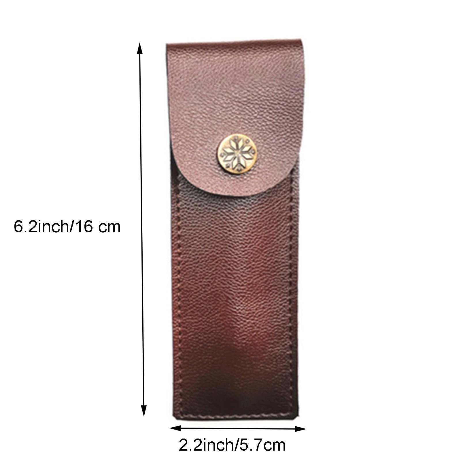 MUZZIOU Ultrathin Leather Knife Tool Sheath Case, 2 Pcs Portable Folding Knife Sheath Pocket Knife Sheath Within 6.2Inch In Length for Hand Guard Gift Small Tool Pen (Brown)