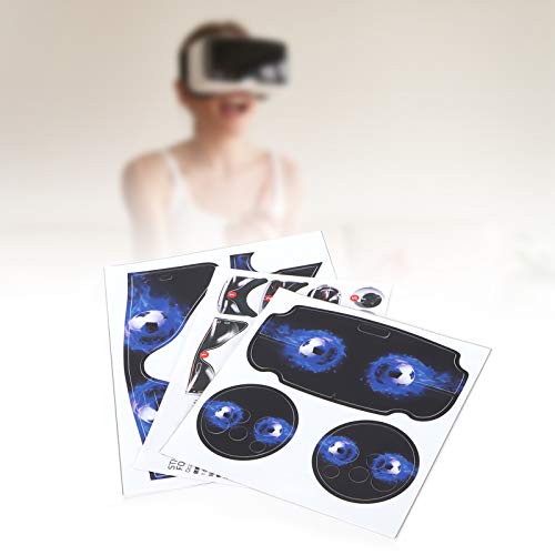 Mxzzand Durable, VR Glasses Protective Sticker, Stickers and Wiping Cloth, Ultra‑Thin, Scrapesproof, VR Headset Stickers, Wearproof,for Oculus Quest 2(Blue Flame Football)