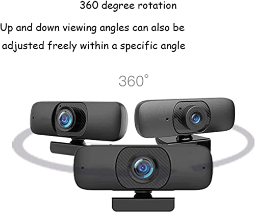 Computer Full HD Webcam, Streaming Autofocus Webcams with Privacy Cover and Flexible Rotatable Clip Webcam for Recording, Calling, Works with Laptop