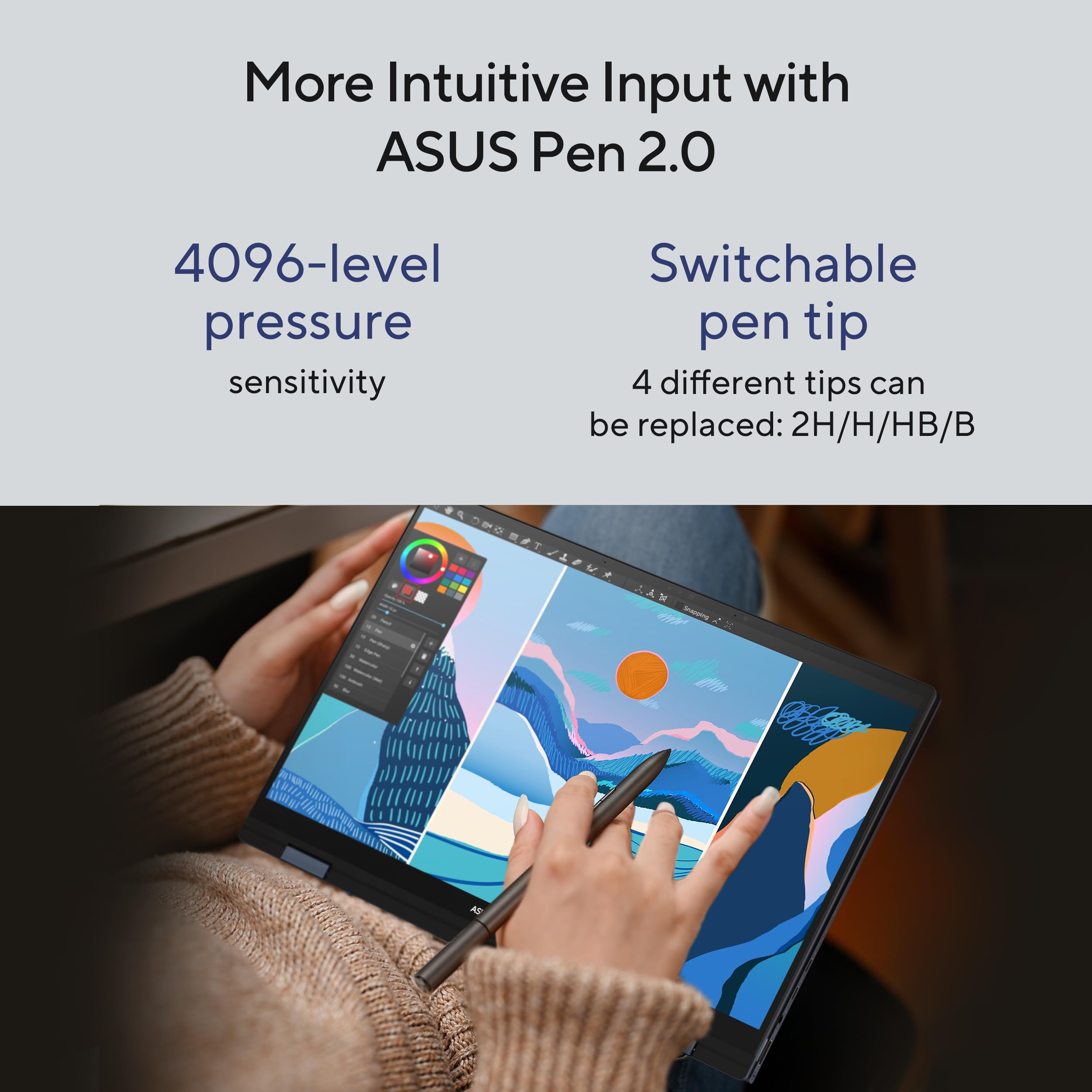 ASUS Zenbook 14 Flip OLED Laptop, 14†OLED Touch Display, Intel Evo Platform, Intel Core i7-1360P CPU, Intel Iris Xe Graphics, 16GB RAM, 1TB SSD, Windows 11 Home, Ponder Blue, UP3404VA-DS74T
