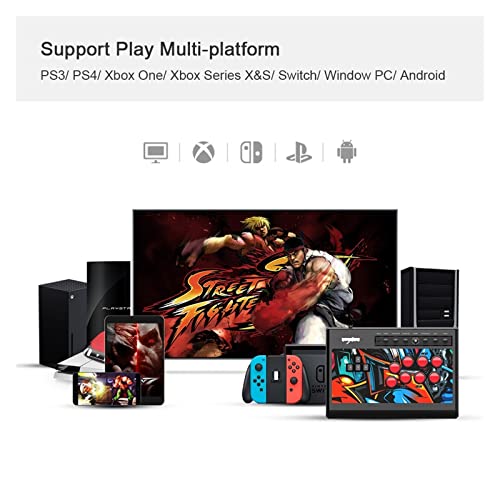DIACCO Arcade Fight Stick X8 Joystick Wired Game Controller Fighting Stick Compatible with PS3/PS4/N-S/PC/Android/Xbox One/Series (Color : Black)