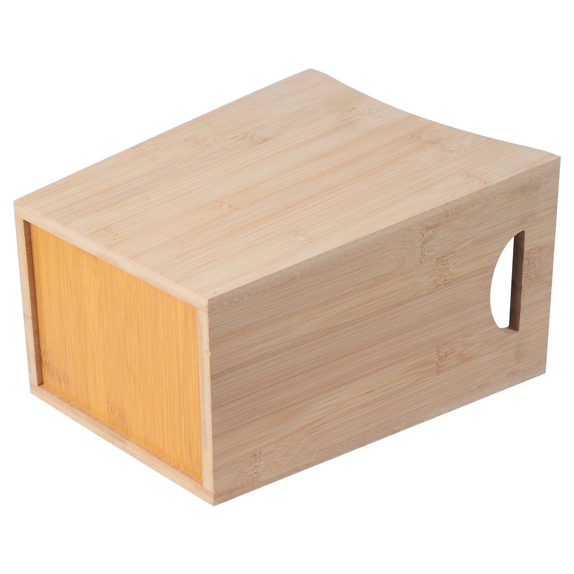 Bamboo Trash can,11.8" x 9.8" x 6"Small Waste Basket with Handles,Wooden Trash cans are Suitable for Offices, Bedrooms, Kitchens, and bathrooms