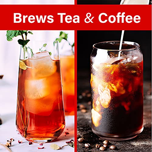 LAVO HOME Iced Tea & Iced Coffee Maker Brewer with Strength Selector, Loose Tea Filter and 64 Oz Capacity Pitcher (Blue) - Perfect For Custom Fruit Tea