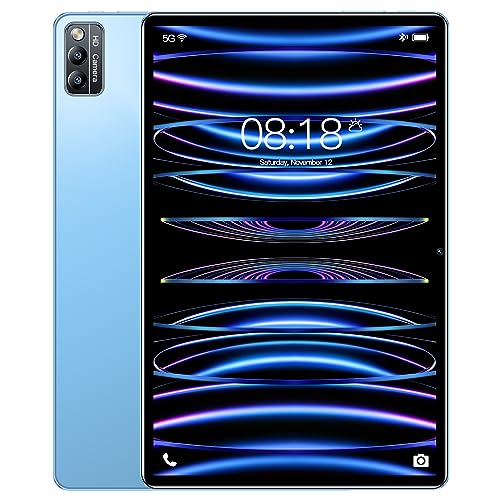 BLACKCYBER Android 13 10.1 Inch Tablet, 8GB RAM 256GB ROM Octa-Core Processor, 1960x1200 IPS FHD Screen, 8+16MP Camera, Bluetooth 5.0, 2.4G/5G WiFi, 8000mAh, GPS, Dual Speaker, 1TB Expandable (Blue)