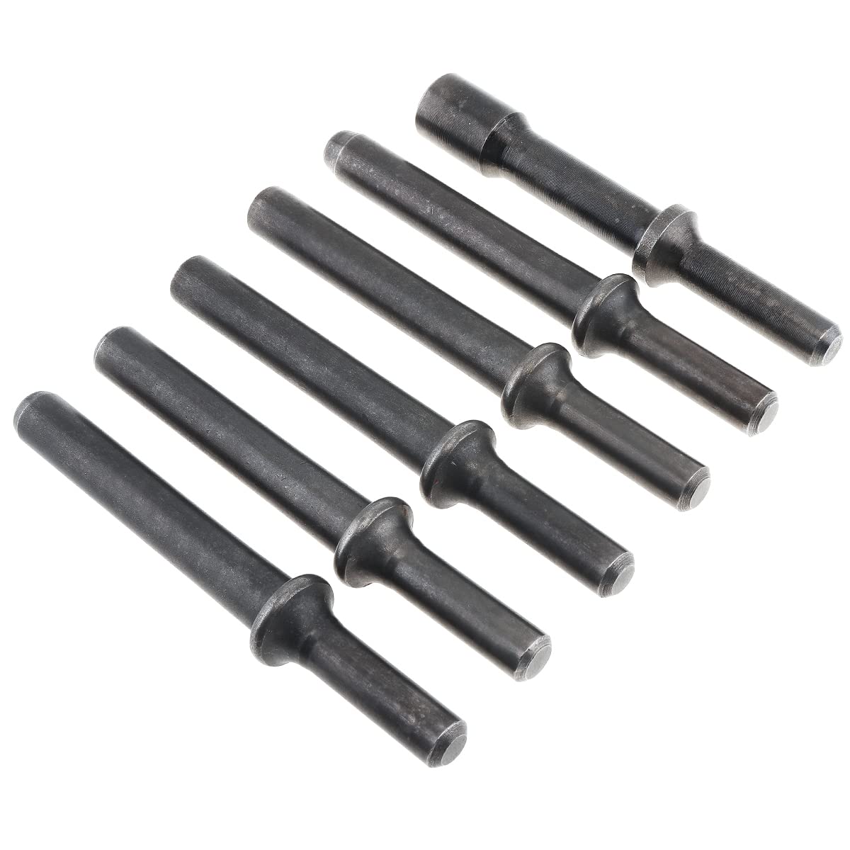 ChgImposs 6pcs Hard 45# Steel Solid Air Rivet Impact Head Support Pneumatic Tool for Drilling/Rusting Removal