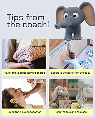 TODALE Baby Playpen for Toddler, Extra Large Baby Playard, Infant Safety Activity Center, Sturdy Babies Playpen with Anti-Slip Suckers,Tear-Resistant Material &Breathable Mesh (Grey 70βΓ59β)