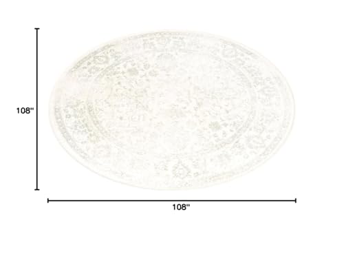 SAFAVIEH Adirondack Collection 9' Round Ivory/Sage ADR109V Oriental Distressed Non-Shedding Area Rug