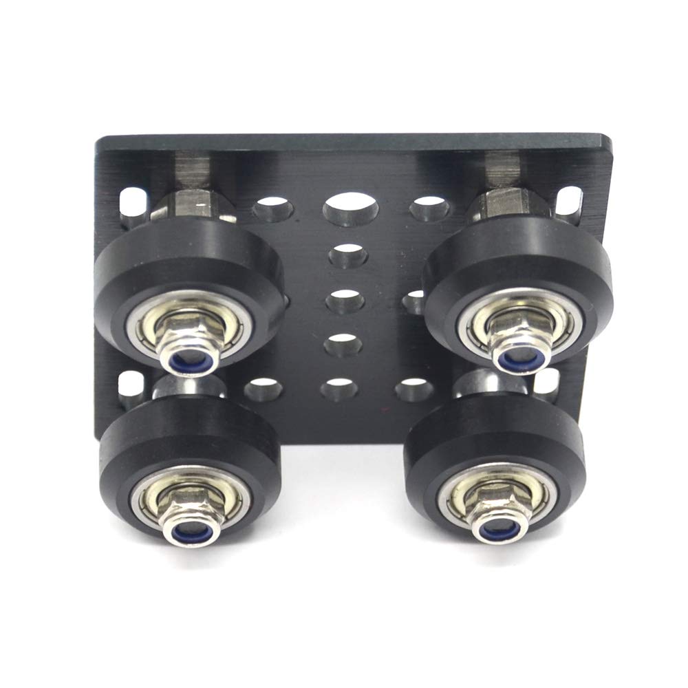 Befenybay Big V-Wheel with Plate for 2020 Aluminum Profile 3D Printer Parts for CNC Kossel Black Wheel