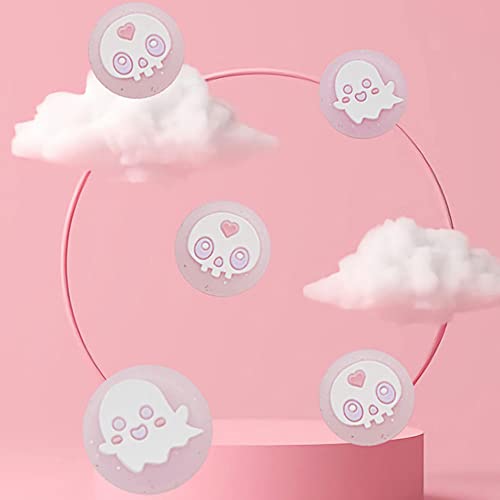 PERFECTSIGHT Cute Thumb Grip Caps for PlayStation 4/5, PS5, PS4, Xbox Series X/S, Xbox One, Switch PRO Controller, 4PCS Kawaii Soft Rubber 3D Analog Thumbsticks Grips Joystick Cover - Glitter Ghost
