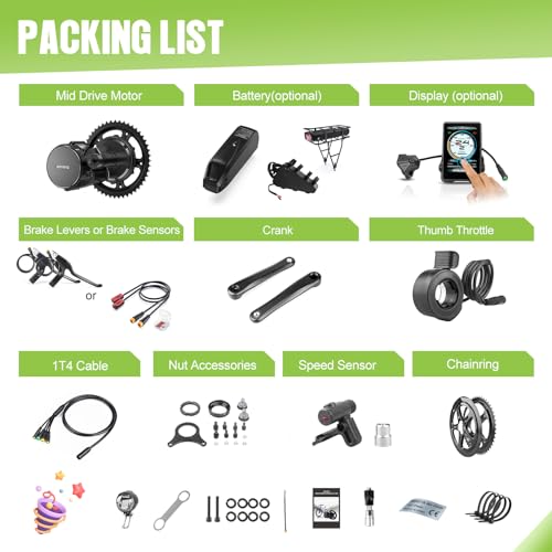 BAFANG BBS02B 48V 750W Mid Drive Kit with Battery Optional 8fun eBike Conversion Kit with LCD Display (850C Display, Motor kit+44T Chainring+Rear Battery 48V 15Ah)