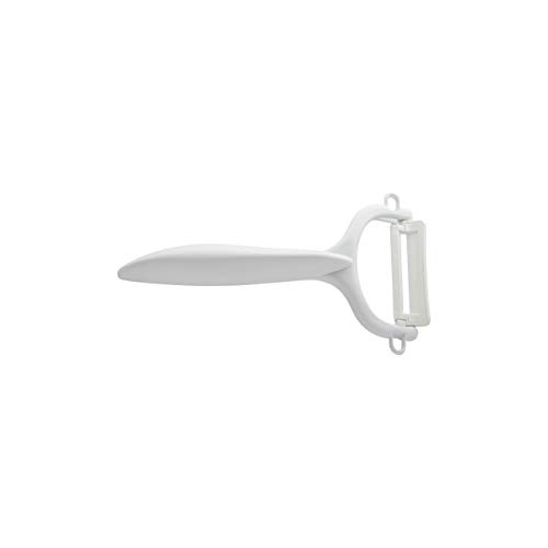 Kyocera Advanced Ceramic Revolution Series 5-1/2-inch Santoku Knife and Y Peeler Set, White
