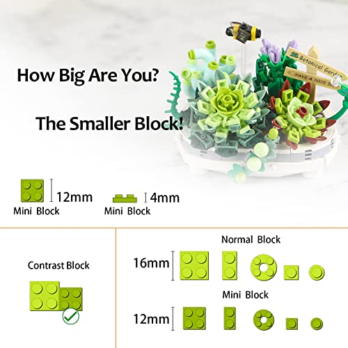 QLT Mini Bricks Bonsai Model Creative DIY Simulation Mini Particle Flower Botanical Collection Construction Building Toy (Not Compatible with Major Brands)
