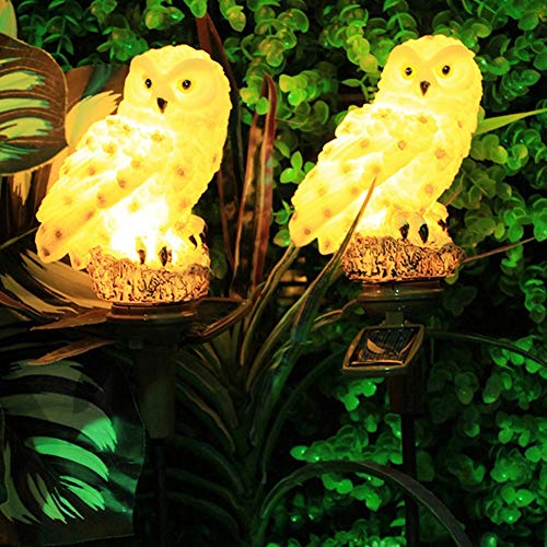 sknonr Solar Lawn Light 2pcs Waterproof LED Owl Shape Outdoor Courtyard Lawn Lighting Home Garden Courtyard Decoration 45x10.5x7.5cm