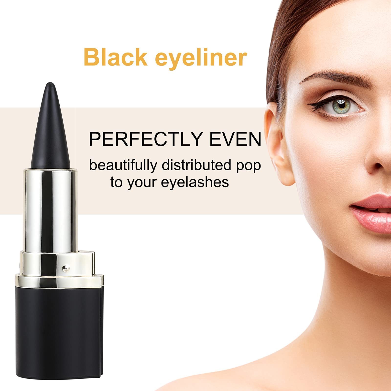 Boobeen Eyeliner Pencil - Black Eyeliner Pen Gel - Quick Drying Formula Eye Liner - Waterproof Smudge-proof All Day Eyeliner Makeup - Long Lasting Create Statement Eye Look (Silver)