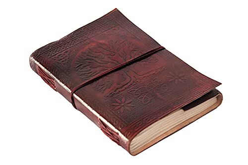 Leather Journal Diary Embossed Large Tree Notebook for Writing Leather Diary Handmade Leather Journal Gbag (T)