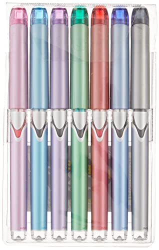PILOT Precise Grip Liquid Ink Rolling Ball Stick Pens, Extra Fine Point, Assorted Color Inks, 7-Pack Pouch (28864)