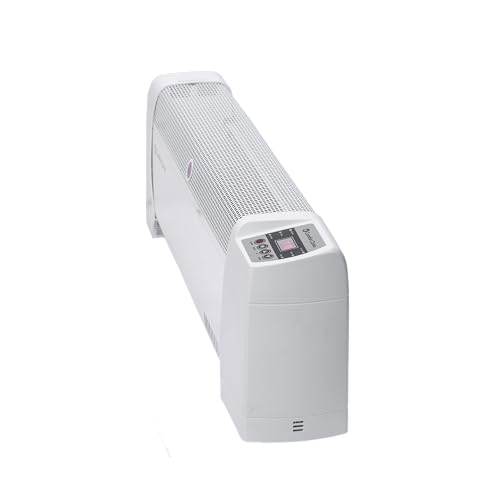 Comfort Zone Baseboard Space Heater with Digital Thermostat, Electric, Dent-Proof End Panels, Overheat Protection, Tip-Over Switch, & Stay-Cool Body, For Home, Bedroom, & Office, 1,500W, CZ650BWT