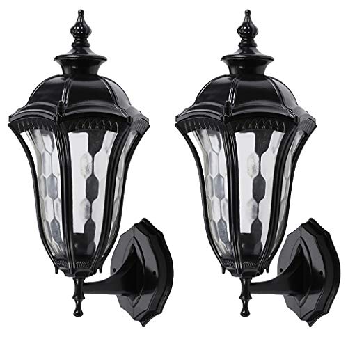 LED Wall Lamp, Transparent Glass Lampshade Street Light, Home Courtyard Waterproof Wall Light, for Aisle Garden Villa Outdoor, Pack of 2