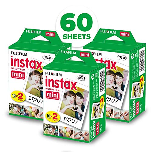 Fujifilm Instax Mini 11 Instant Camera - Charcoal Grey (16654786) + Fuji Instax Mini Twin Pack Instant Film (60 Sheets) + Batteries + Case - Instant Camera Bundle