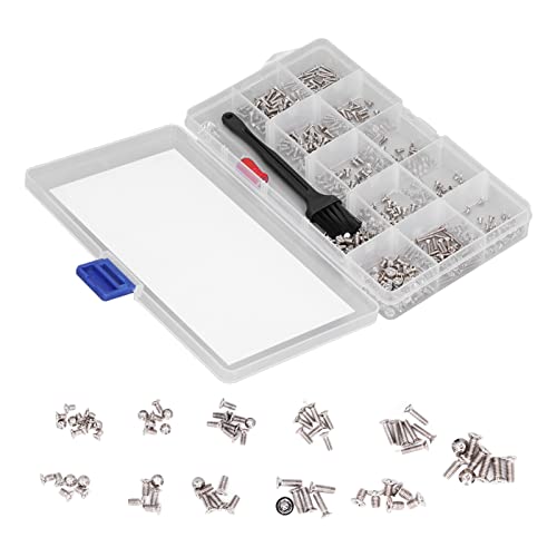 Computer Screws Kit, Flat Head Non Deform Computer Screw Carbon Steel M2 M2.5 M3 for Laptop(Silver)