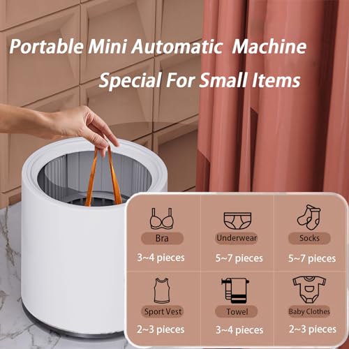 Automatic Mini Washing Machine, Small Washer and Dryer for Baby Clothes, Underwear,Towels and Small Items, Portable Washing Machine for Travel, Camping, RV